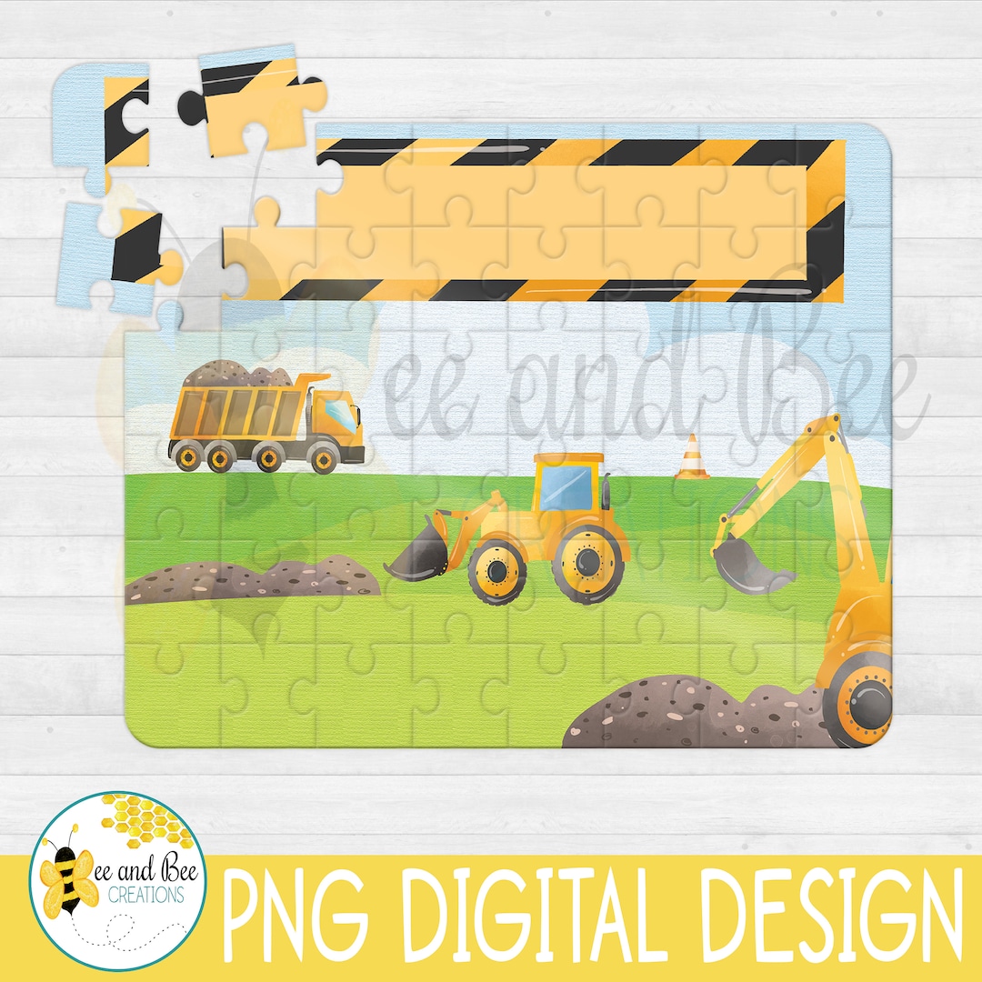 Construction Puzzle Sublimation PNG Design Download, Personalization ...