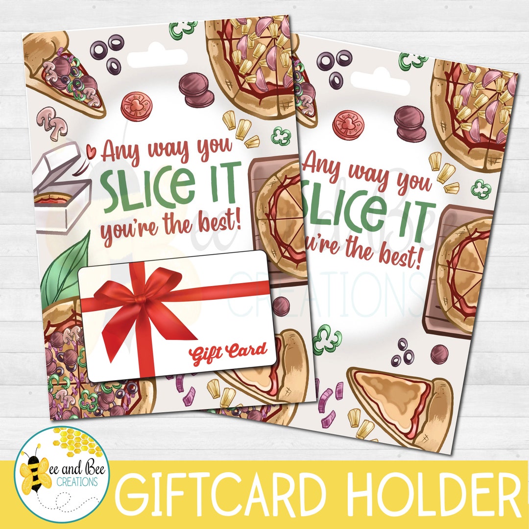 Pizza Gift Card Holder: Teacher Appreciation, Birthday (digital ...