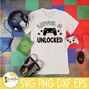 Level 3 Unlocked Svg, Png, Eps, and Dxf Files - Video Games - Birthday ...