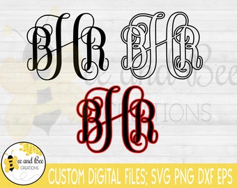 Vine Monogram Svg - Etsy