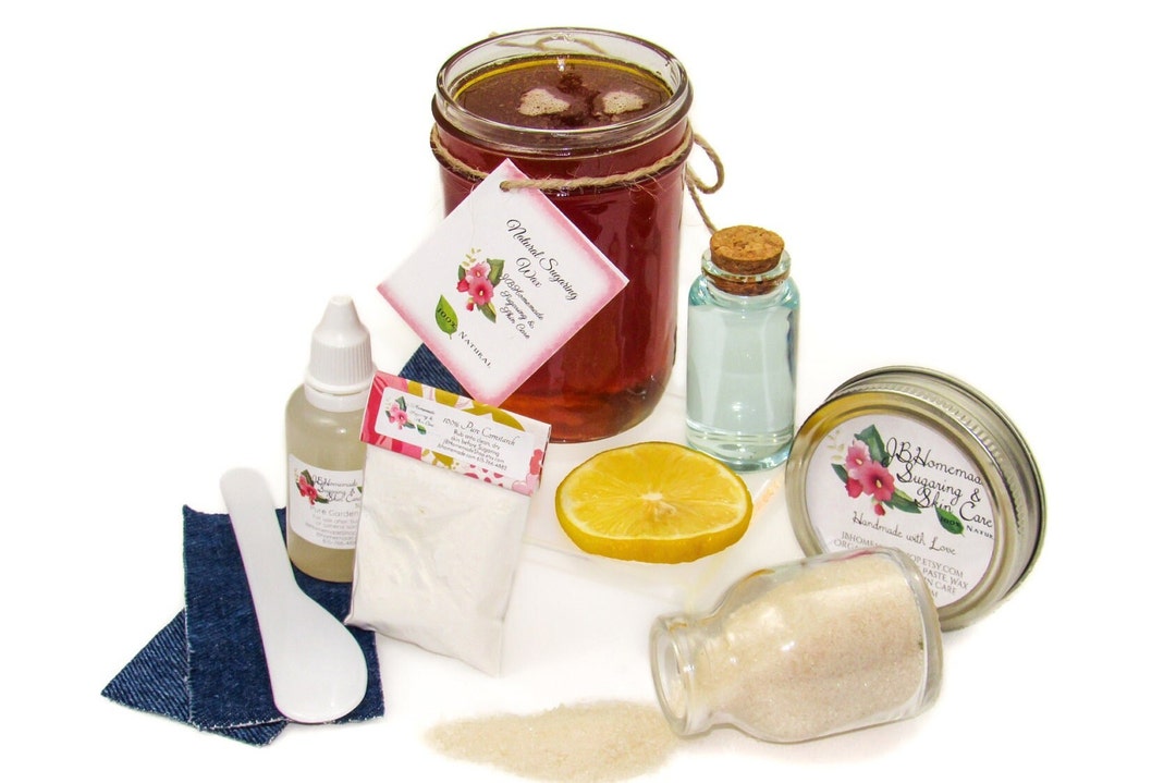Natural Sugaring Wax Kit: Soft Hair Removal, Aloe Vera, Cornstarch (8 ...