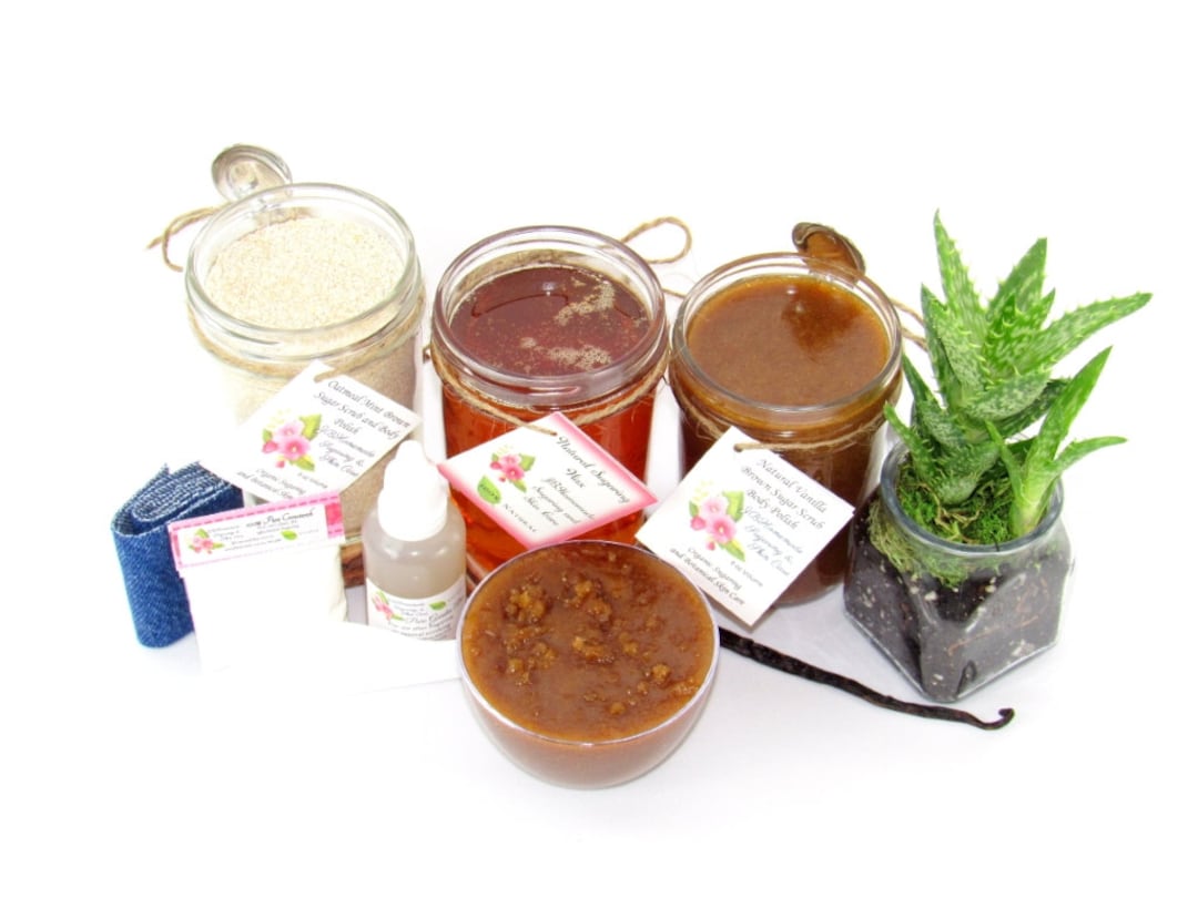Sugaring Wax Hair Removal Set: Oatmeal, Vanilla, Aloe & Brown Sugar ...