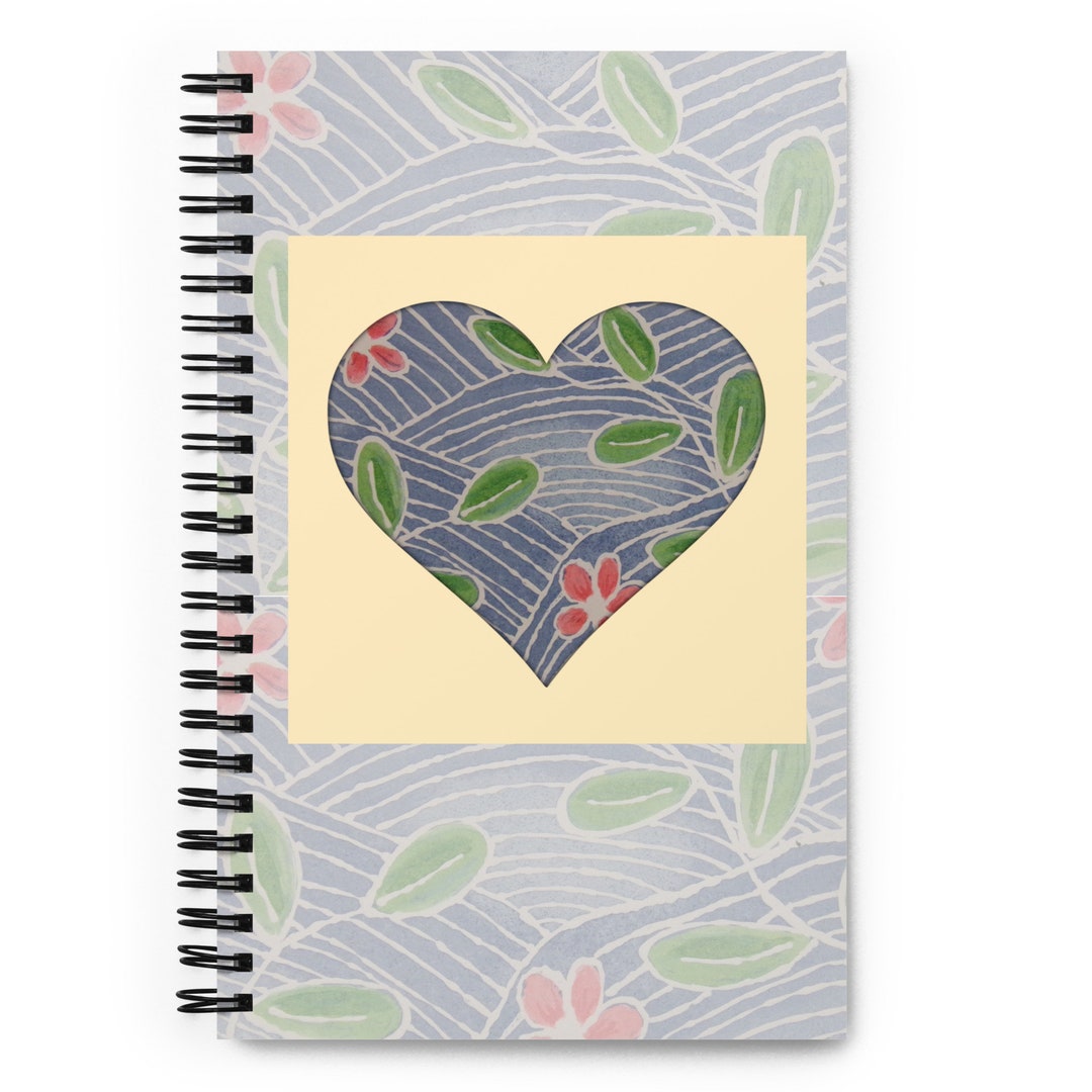 Journal- Original Art- Pink Flower and Vines With Yellow Heart Frame ...