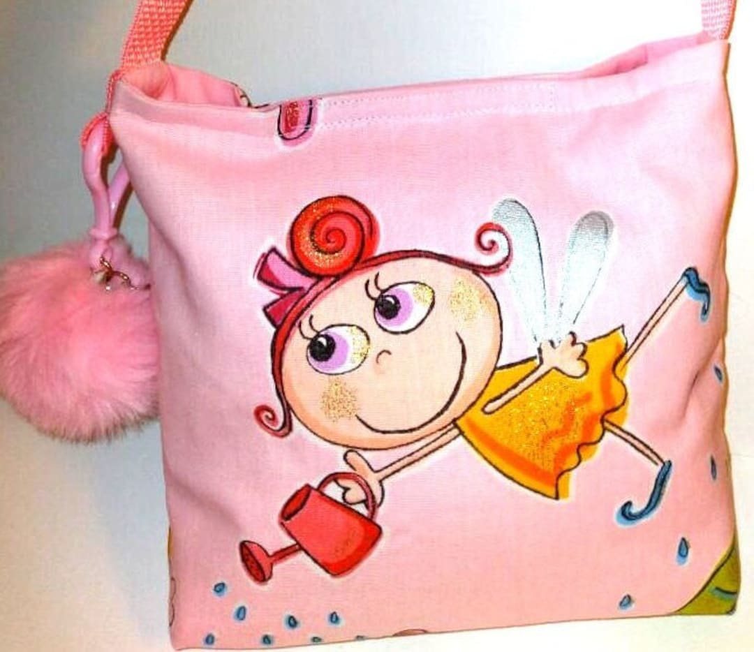PINK FAIRY PURSE Girls Handbag, Shoulder Bag, Lined Purse, Purse Charm ...