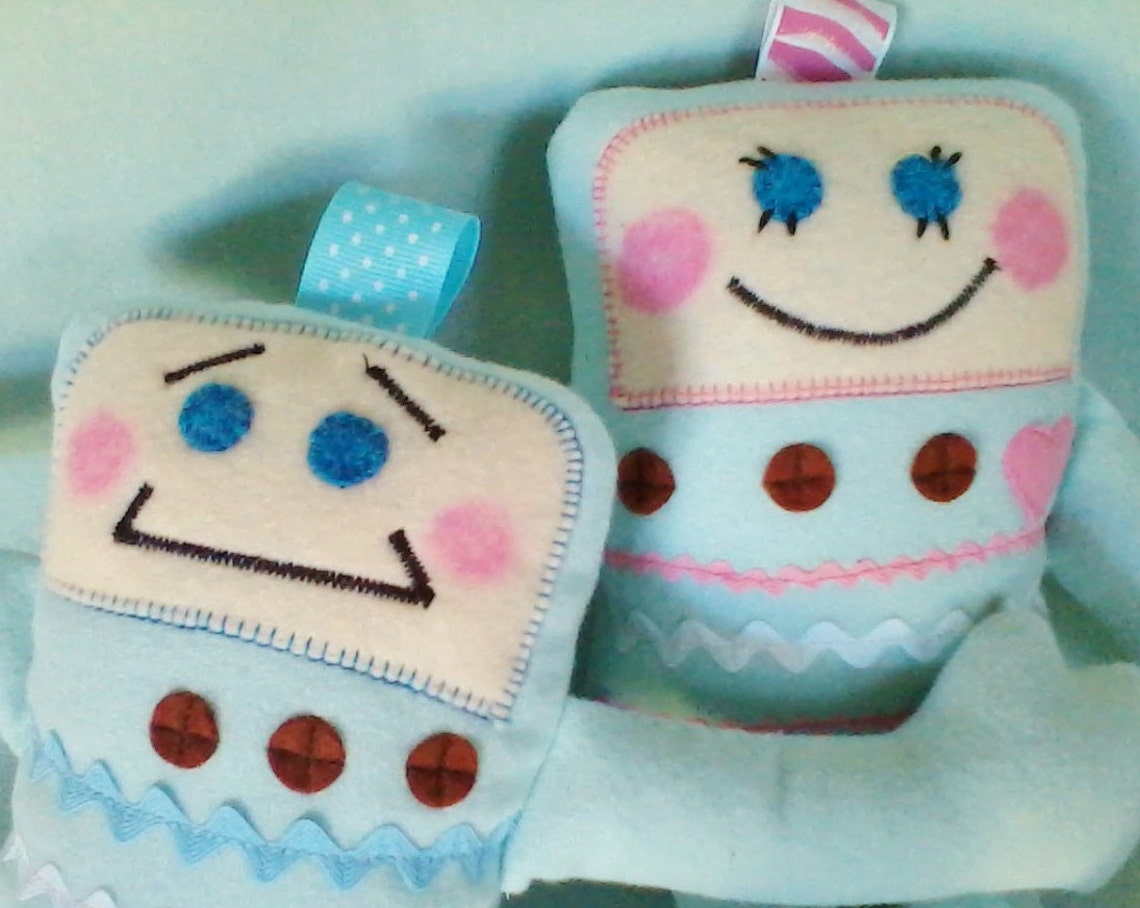 BABY-BOT PLUSHIES made to order robot twins stuffed toy | Etsy