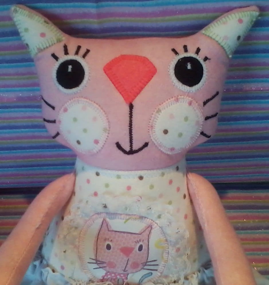 PINK KITTY 14 inches stuffed cat pink cat cat doll soft - Etsy