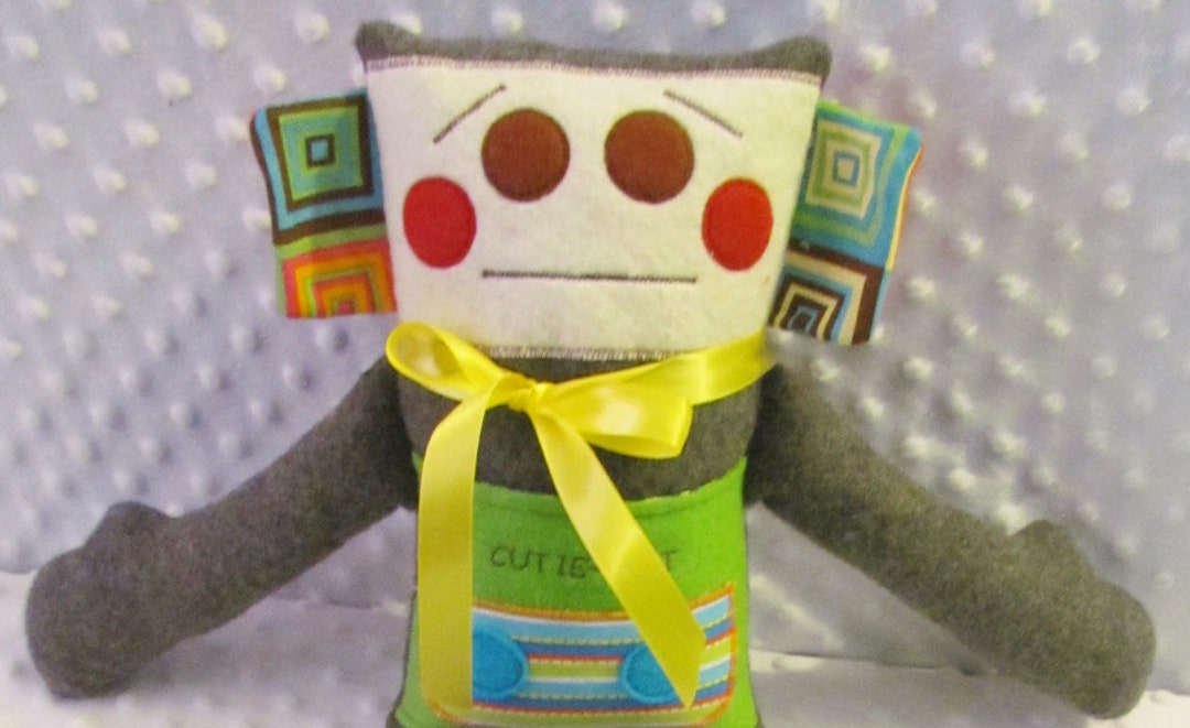 CUTIE-BOT Made to Order, 16 Inches, Robot Doll, Stuffed Robot, Boy Doll ...