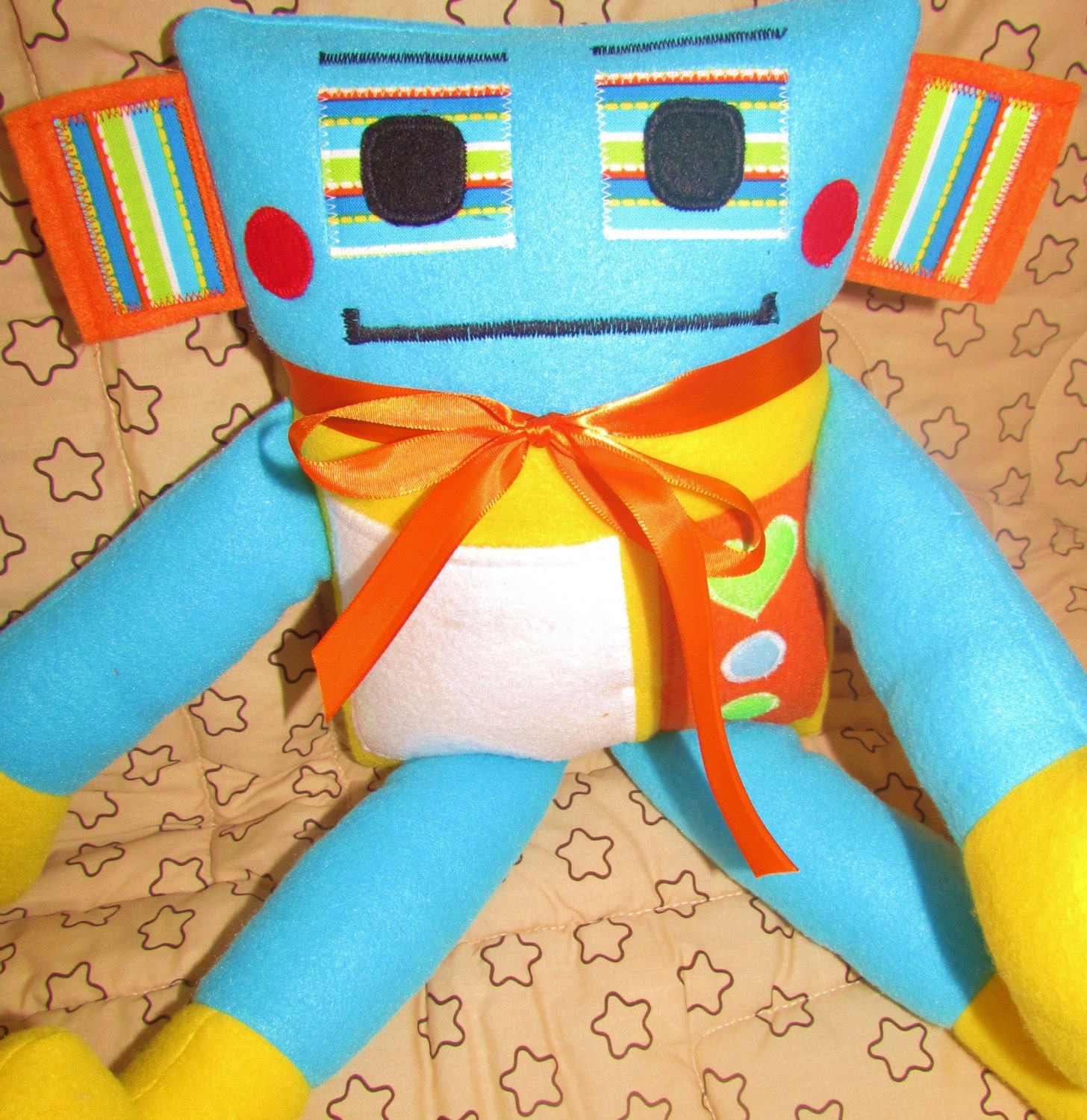 CUTIE-BOT OLLIE robot doll plush toy boy doll blue - Etsy Nederland