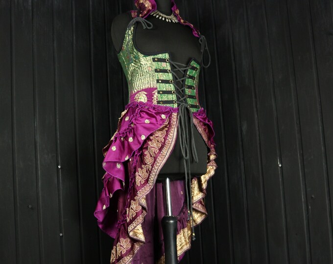 BOMBASTIC 3034 Underbust ESMERALDA Gown Size M Silk Collared Dress ...