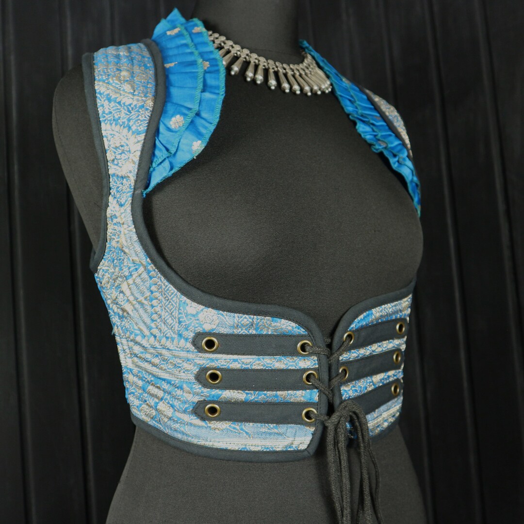 SKYE 32-36 Underbust ARABELLA CHOLI Size S/M Silk Vest, Midriff Top ...