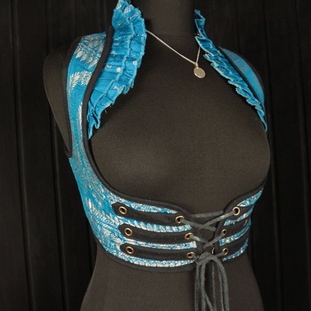 NILAM - 30-34" Underbust ARABELLA CHOLI - Size S, Silk Vest, Midriff ...
