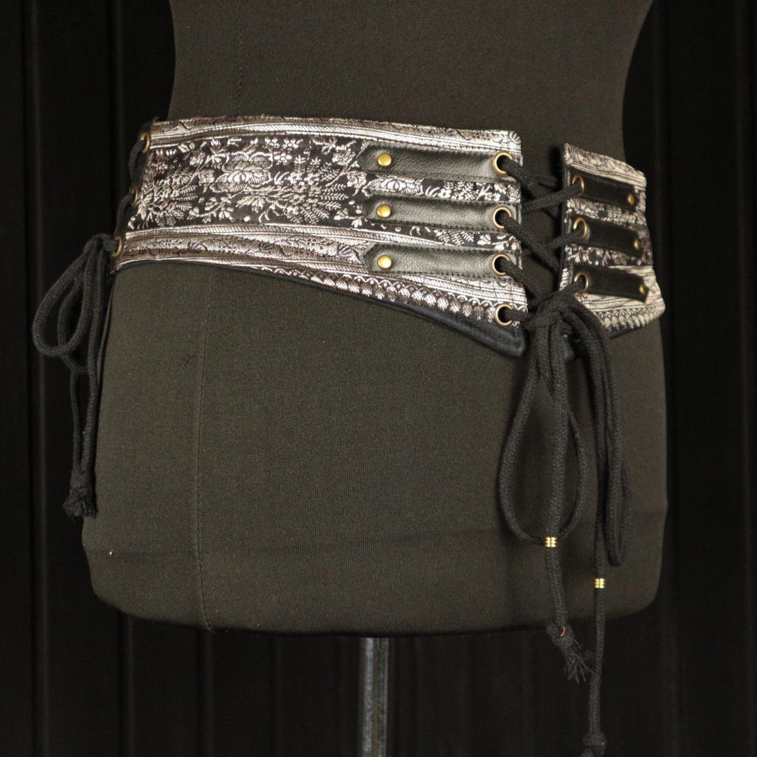 NESI Corset Belt to Fit Waist 3848 Adjustable Silk Belt, Black Cotton ...