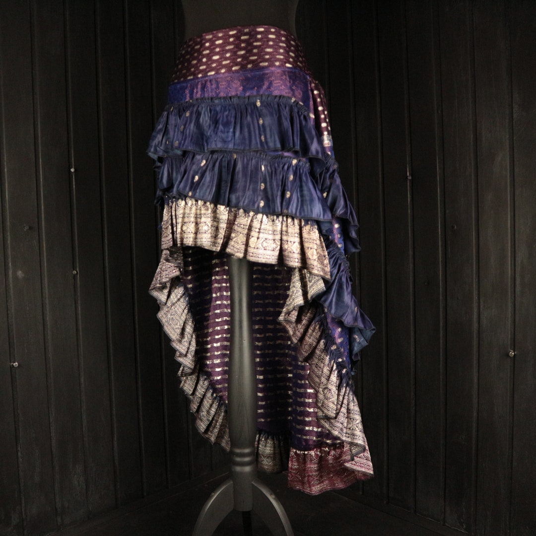 JARATHINE 2636 Waist SERAFINA Tiered Skirt Long Train Gothic Skirt ...