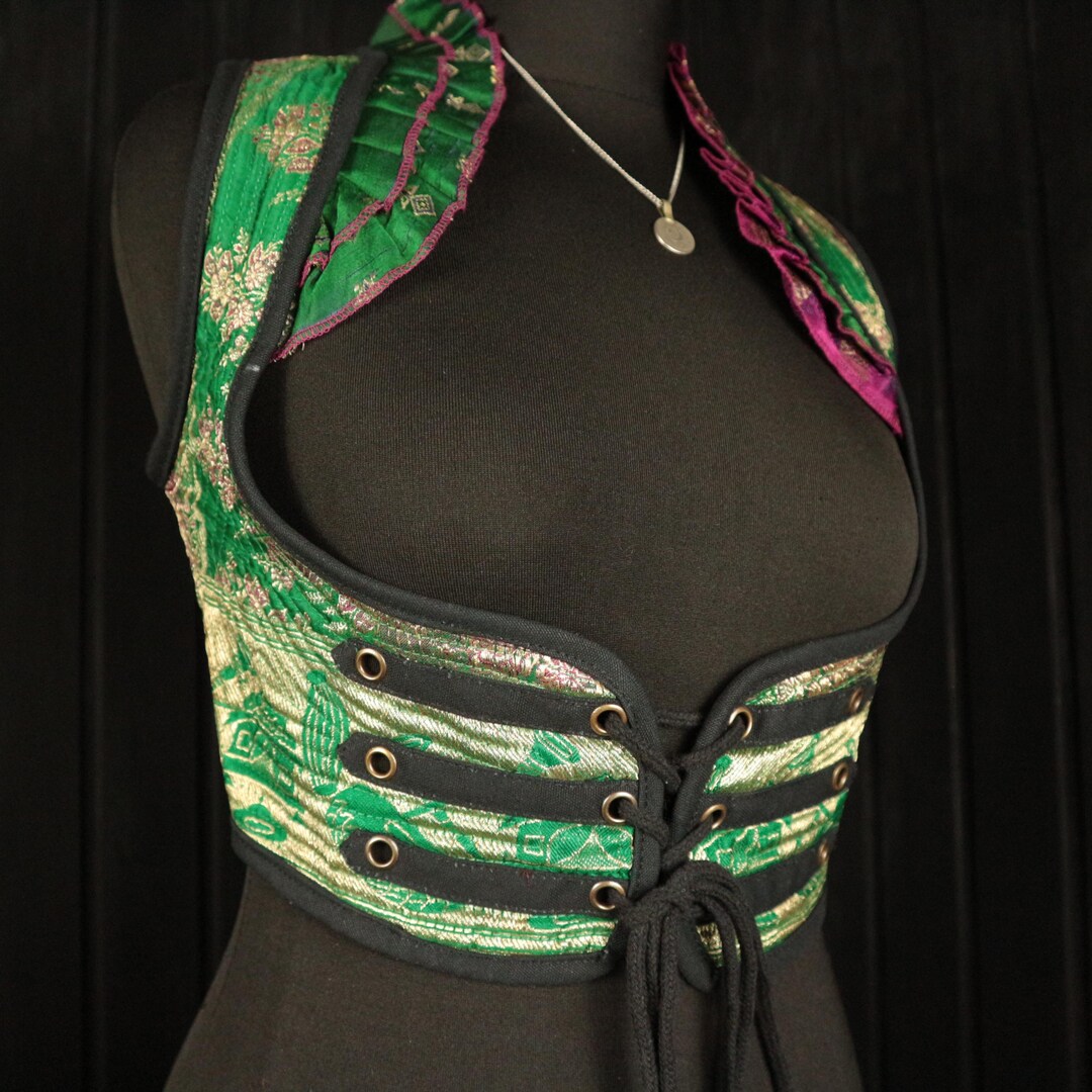 EMANI - 32-36" Underbust ARABELLA CHOLI - Size M Silk Vest, Midriff Top ...