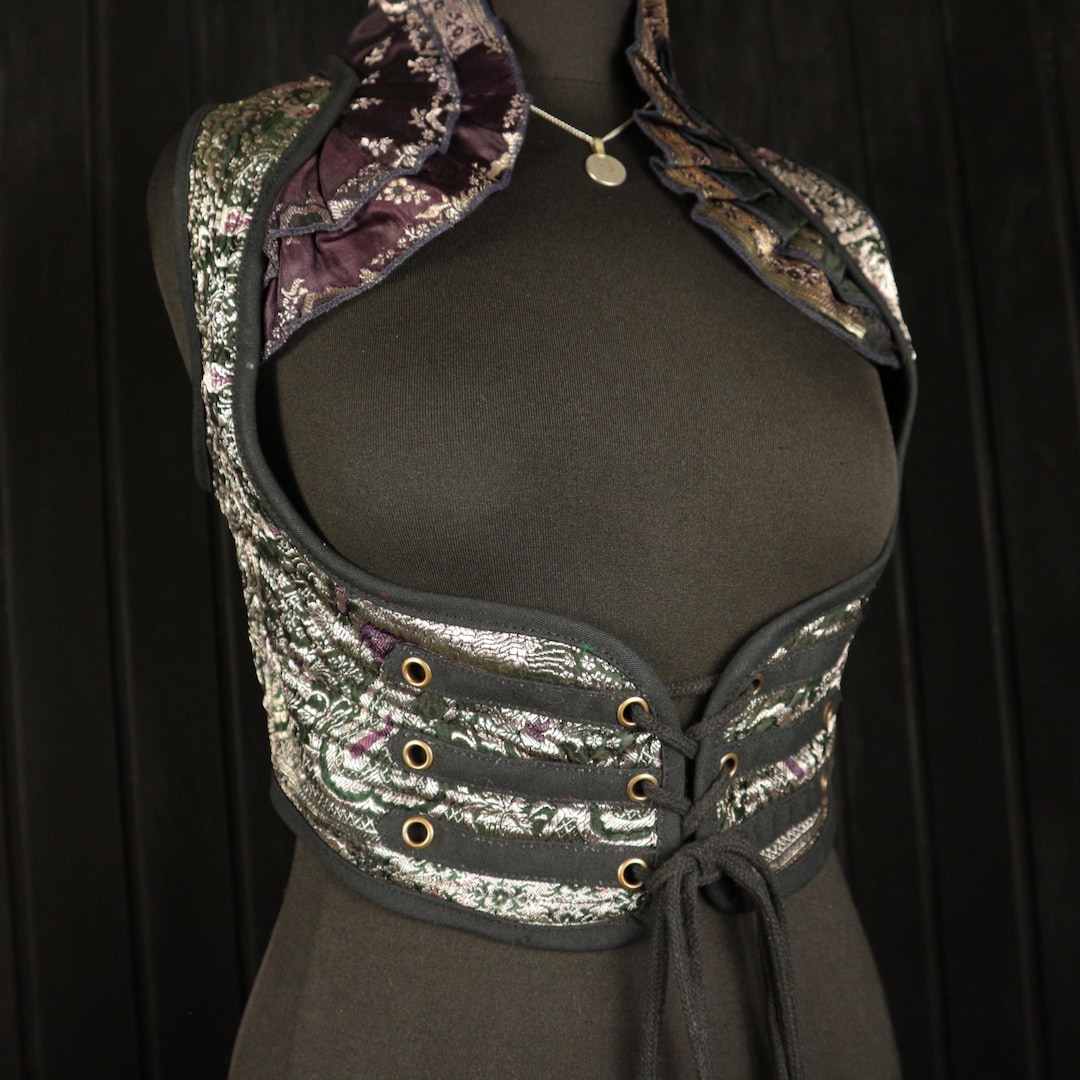 SARAI - 32-36" Underbust ARABELLA CHOLI - Size M Silk Vest, Midriff Top, Cropped Corset Top ...