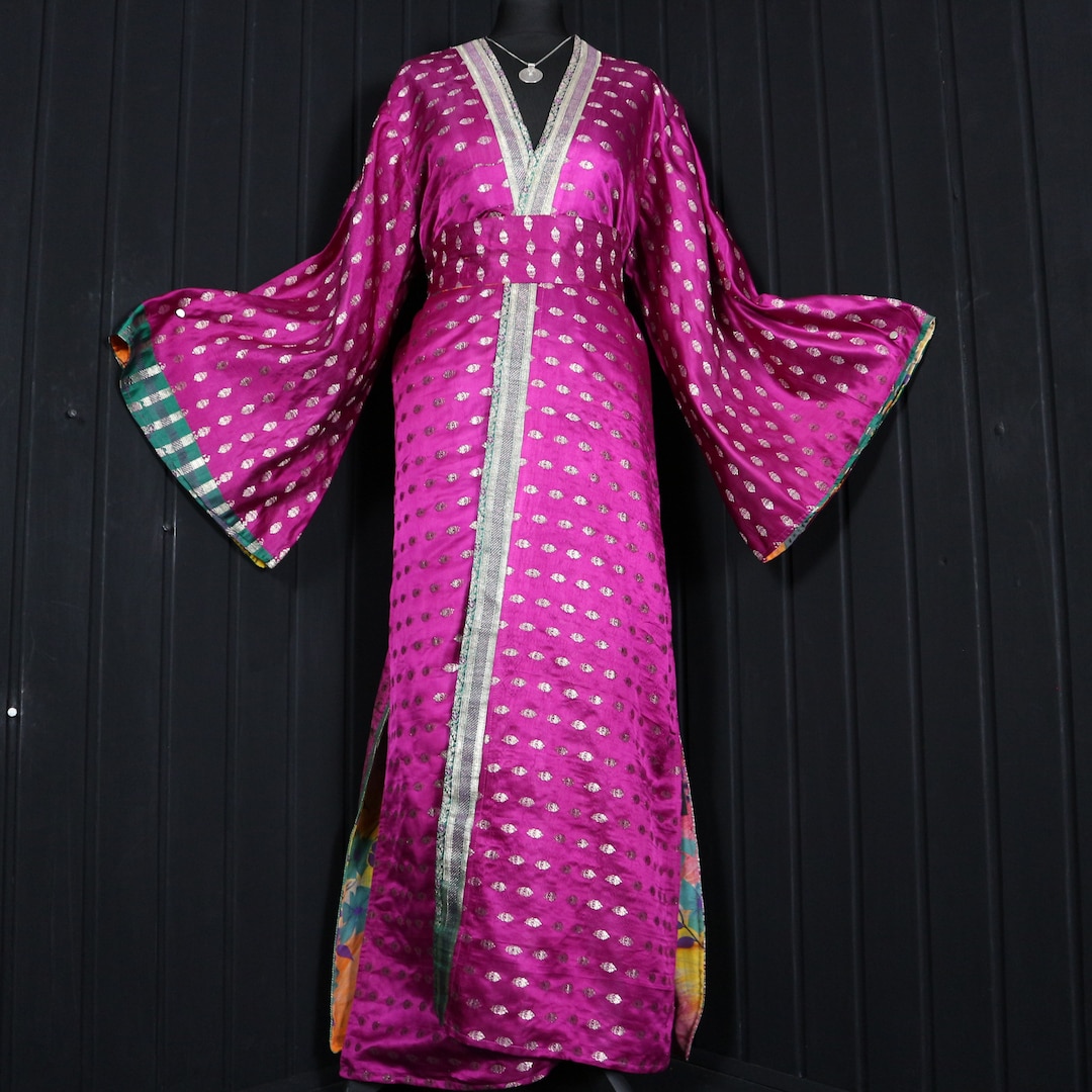 AMARANTH Goddess Robe Silk Kimono Wrap, Dressing Gown, Luxury ...