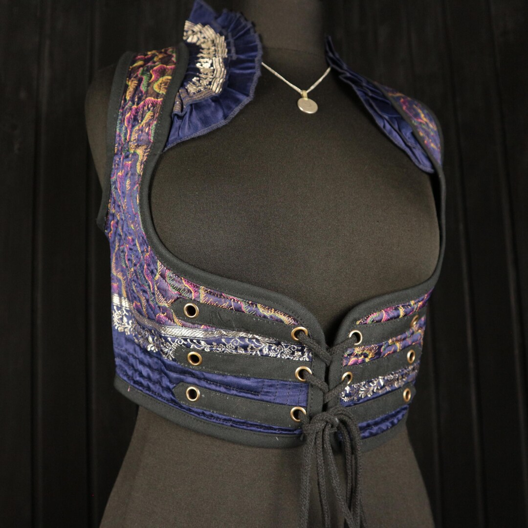 VIVIA 32-36 Underbust ARABELLA CHOLI Size M Silk Vest, Midriff Top ...