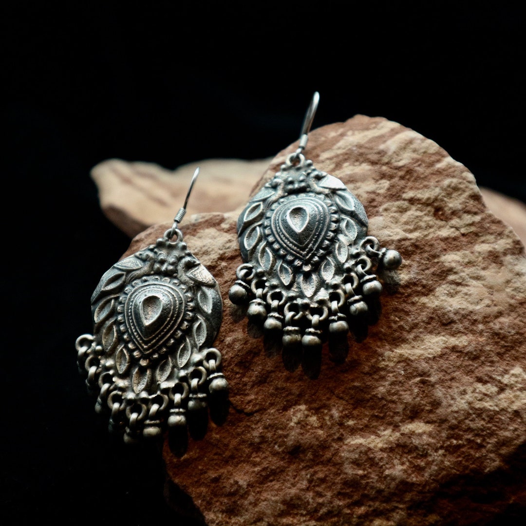 ADHITHA EARRINGS Tribal Silver Banjara ATS Ethnic - Etsy UK