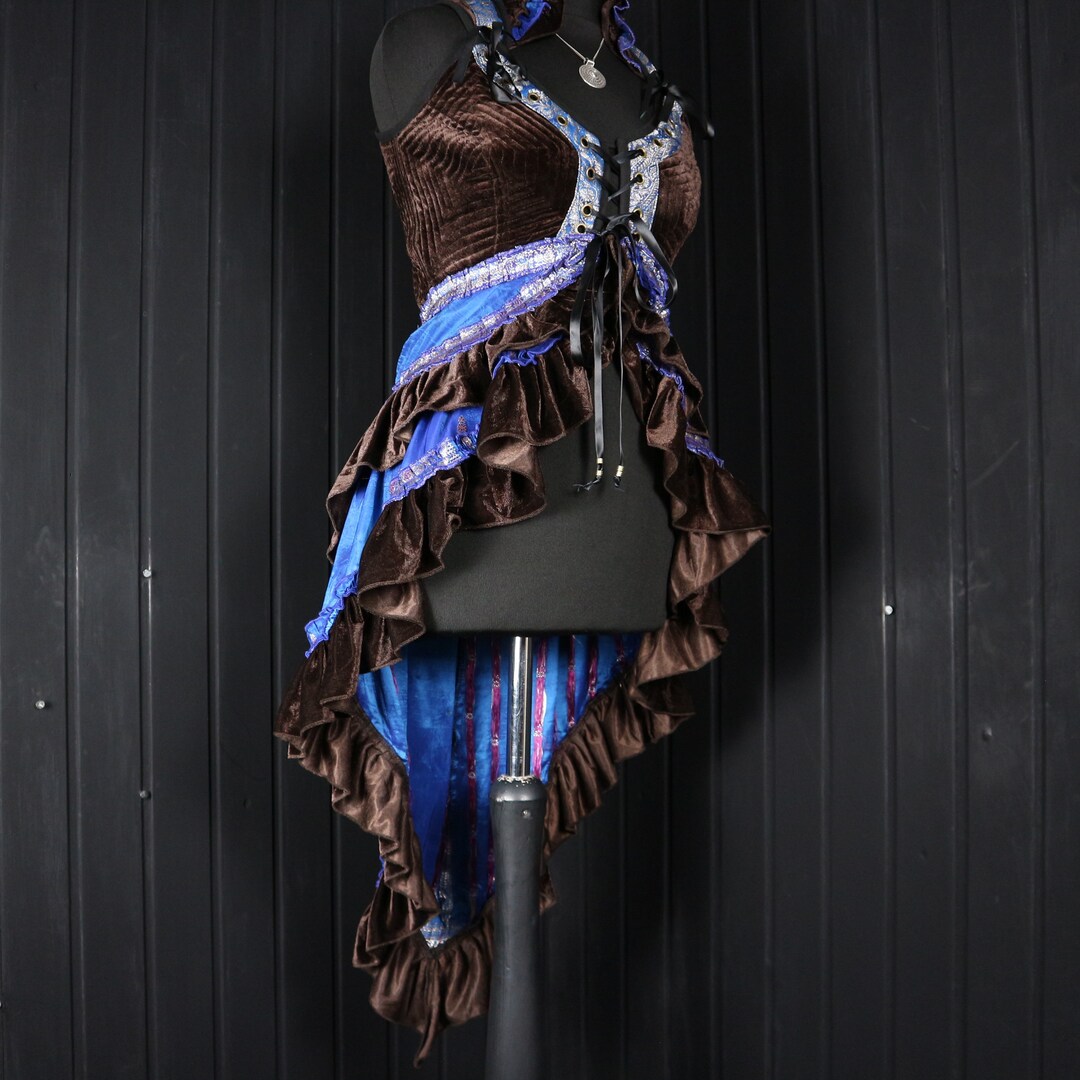 ISHTAR - 32" Bust ARYA Gown - Size S Velvet & Silk Corset Style Bodice ...