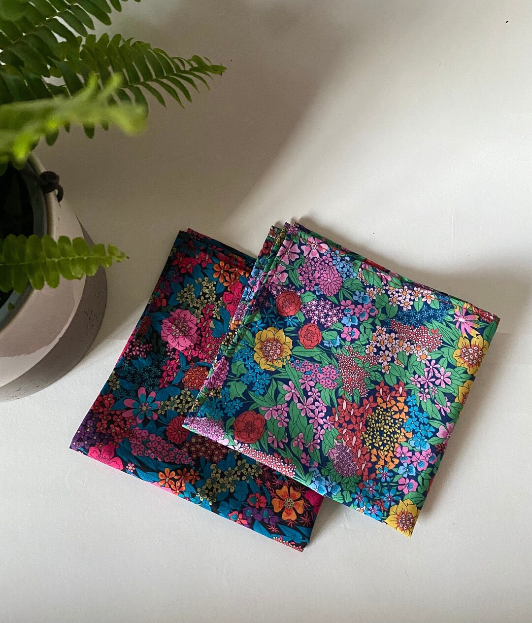 Liberty of London “ciara" Tana Lawn 100% Cotton Pocket Square / 1960s ...