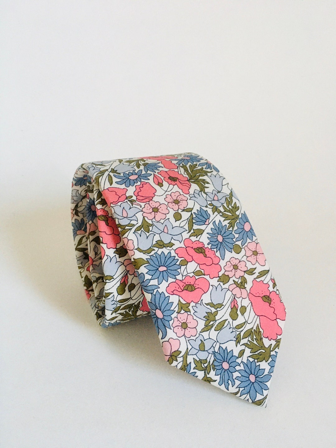 Liberty London Poppy & Daisy Men’s Tie – Floral Cotton Necktie - Etsy