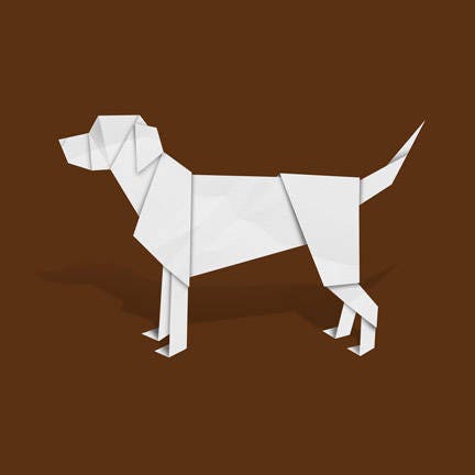 Labrador Retriever art dog art print of origami design | Etsy