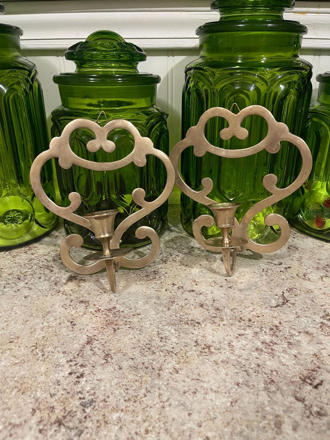 Vintage MCM Brass Candle Wall Sconces Pair Made in India 7 X 6 - Etsy