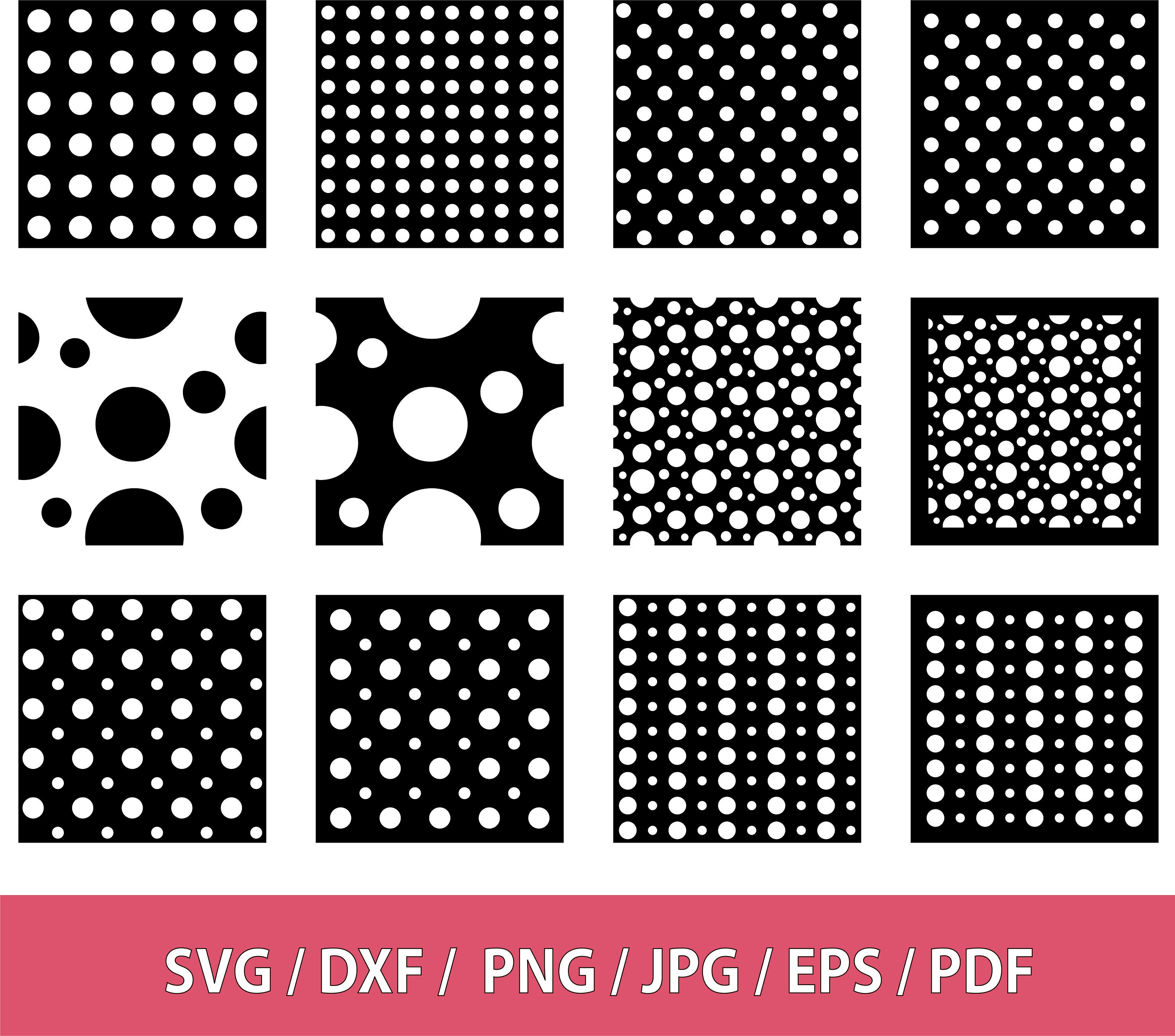 Polka Dots Pattern Stencil svg dxf png eps pdf jpg Polka | Etsy