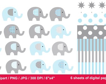 Clip Art Elephants | Etsy
