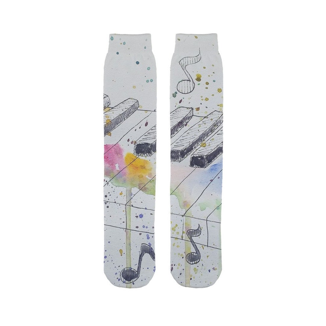 Watercolor Piano Keys Tube Sock - Etsy
