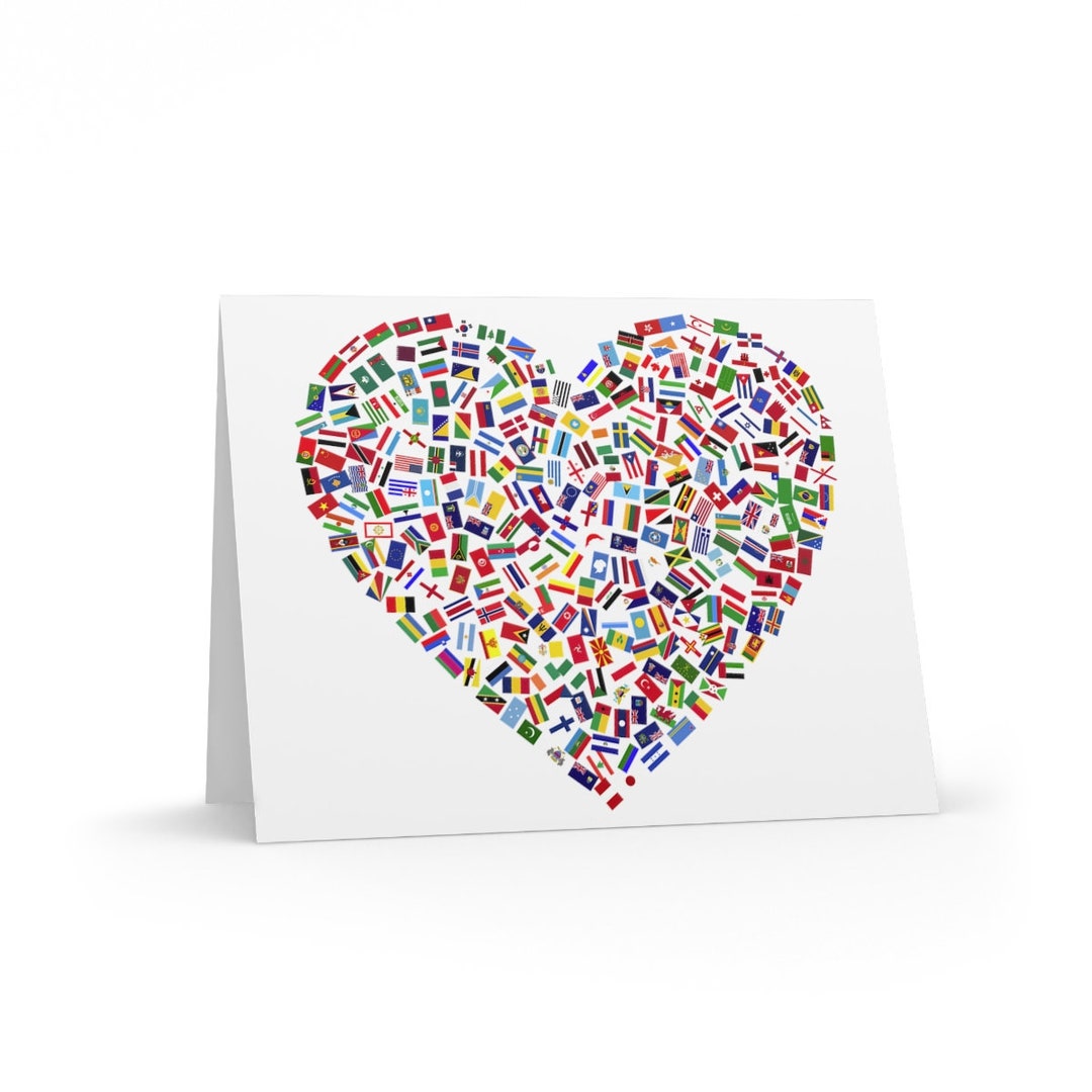 Flags of the World Greeting Cards 8 Stationery Keepsake Note Cards - Etsy