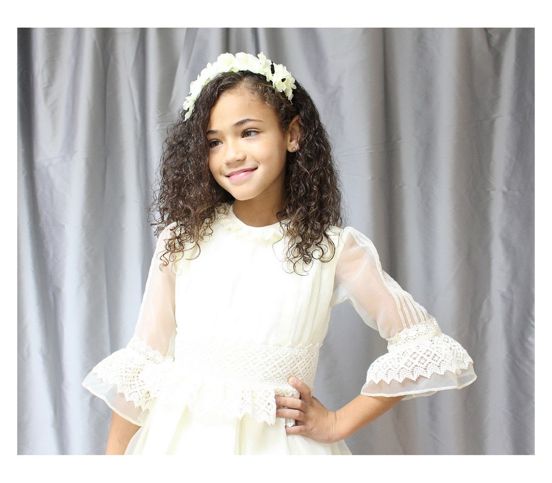 LUXURY First Communion Dress for Girl. Spanish European Style. Ivory ...