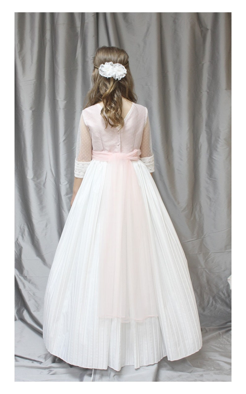 LUXURY First Communion Dress for Girl. Spanish European Style. Polka ...