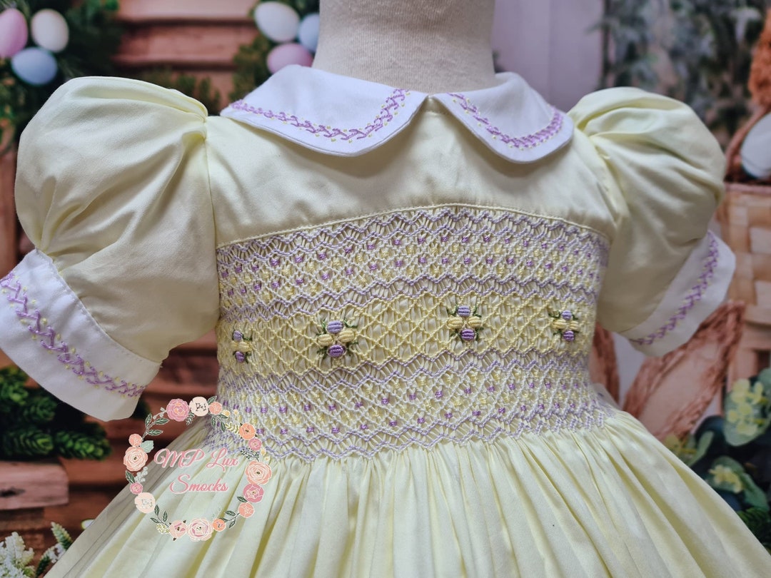 Smocking Dress Handmade in Spain, High Quality Baby Smocked Dress ...