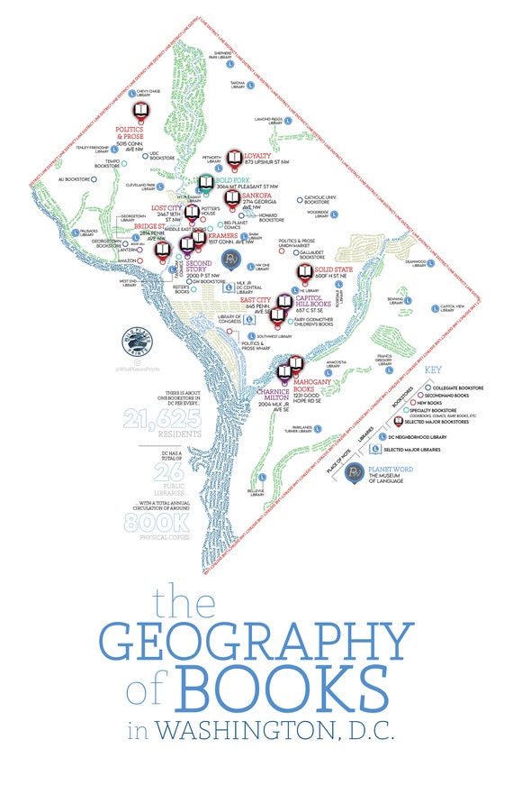 Malcolm X Park 11x17 map print Washington DC map print Meridian Hill ...