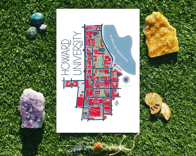 Howard University Campus Map Washington DC Map - Etsy