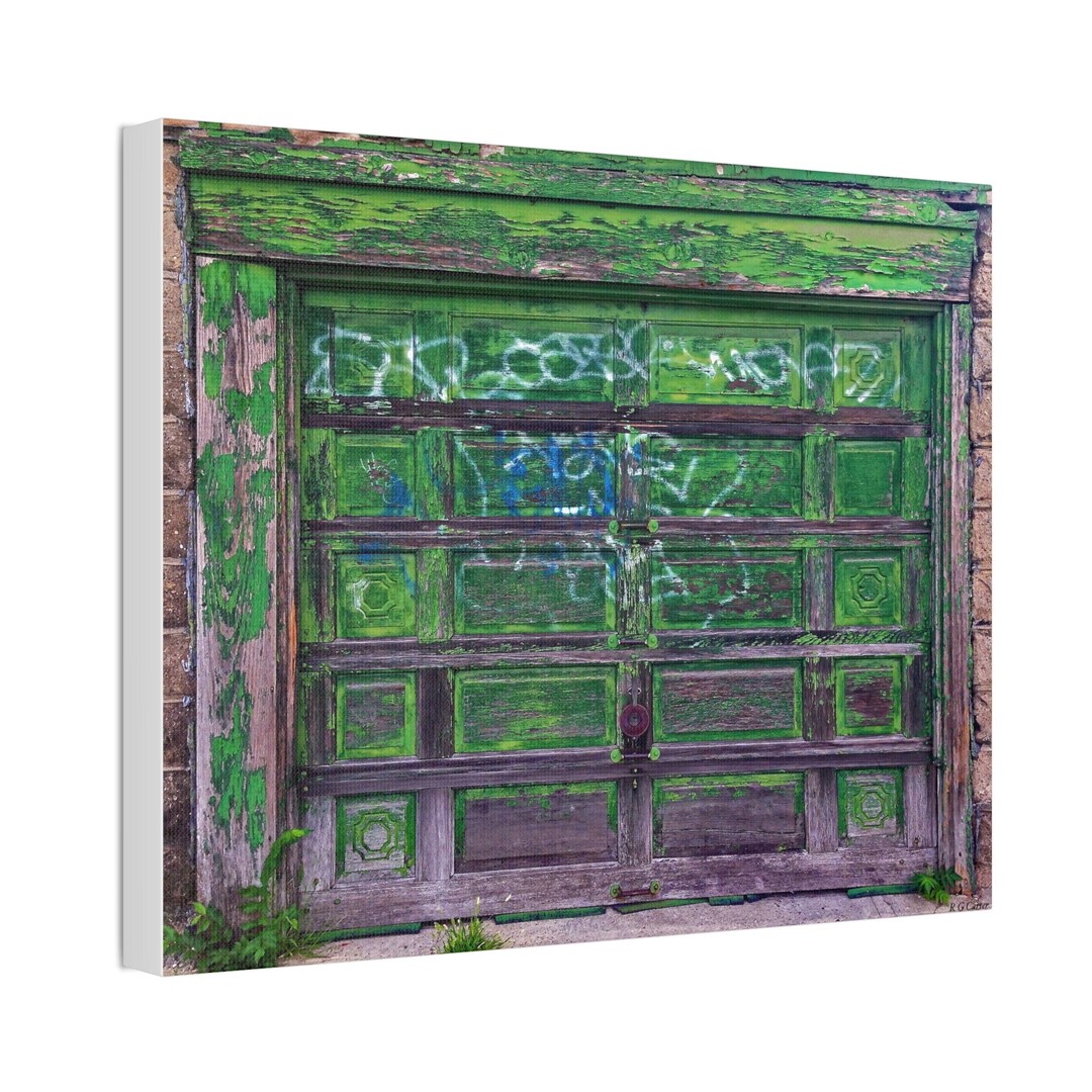 Green Distressed Garage Door Photograph, Coney Island Ave, Brooklyn ...