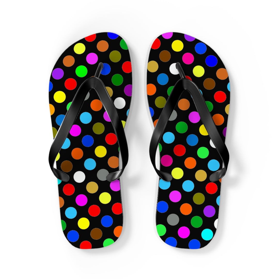 MULTI Color Polka Dot Pop Art Flip Flops - Etsy