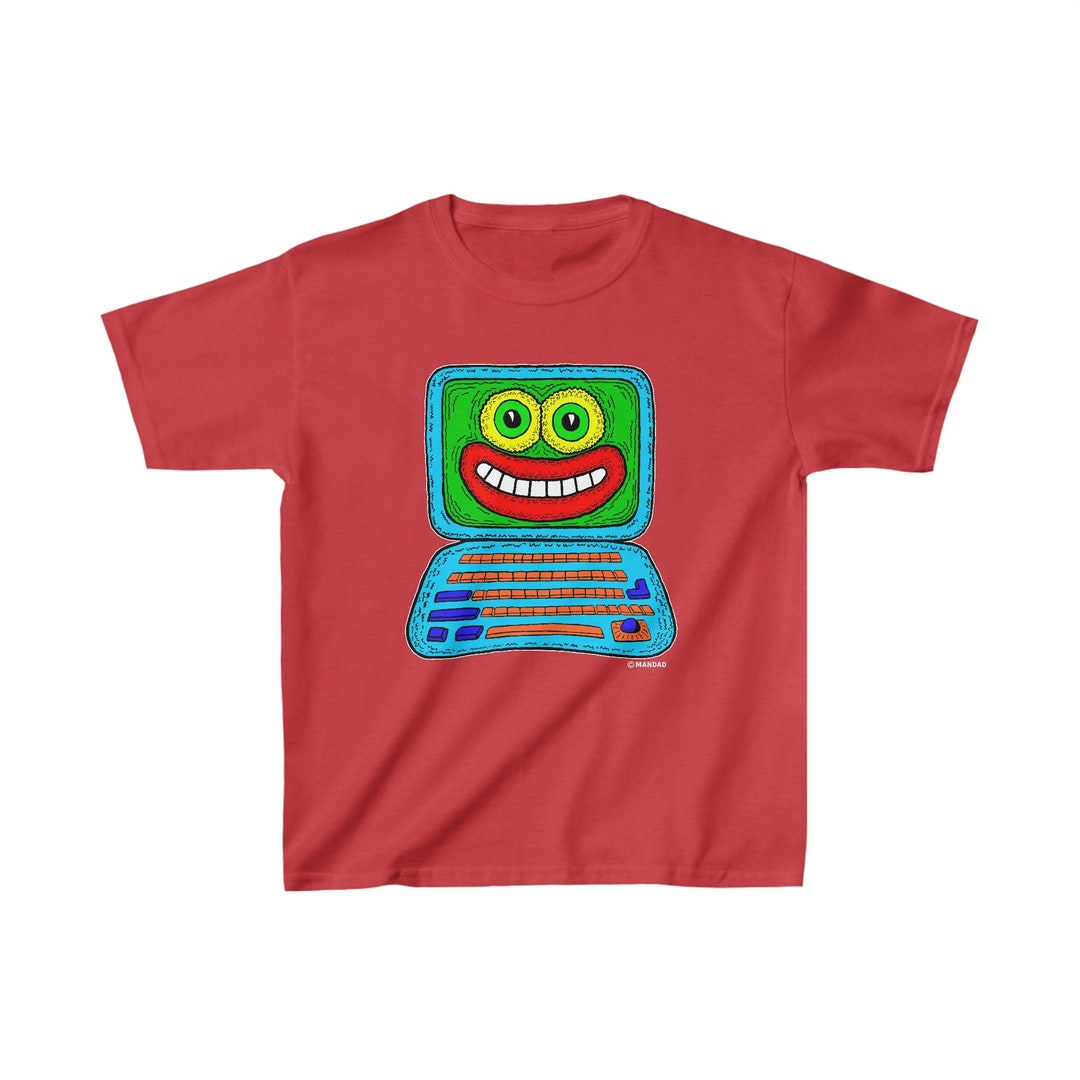 Happy Computer ~ Kids 100 % Cotton T-shirt ( One of a Series of Vintage ...