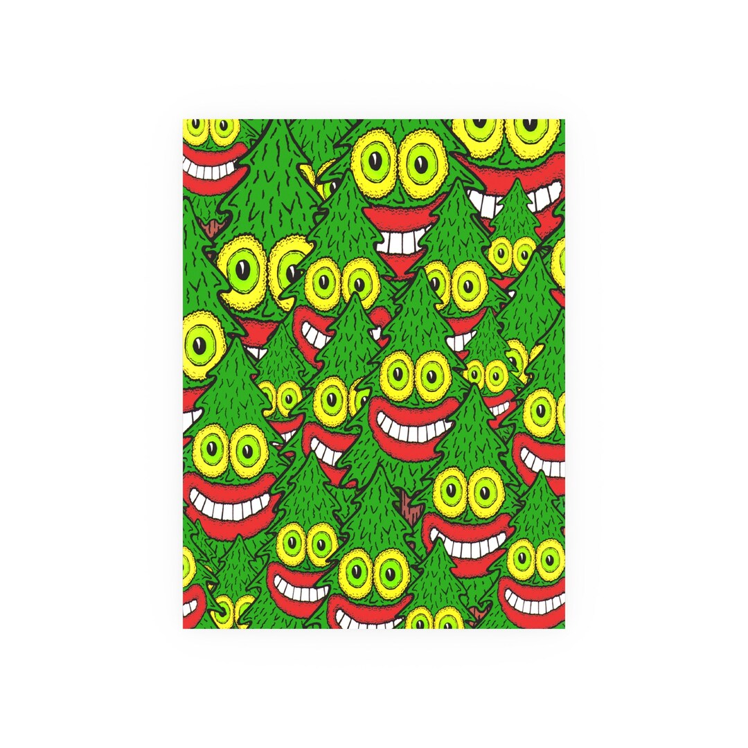 Happy Forest Art Print: Smiling Trees Archival Matte Poster (24" X 18 ...