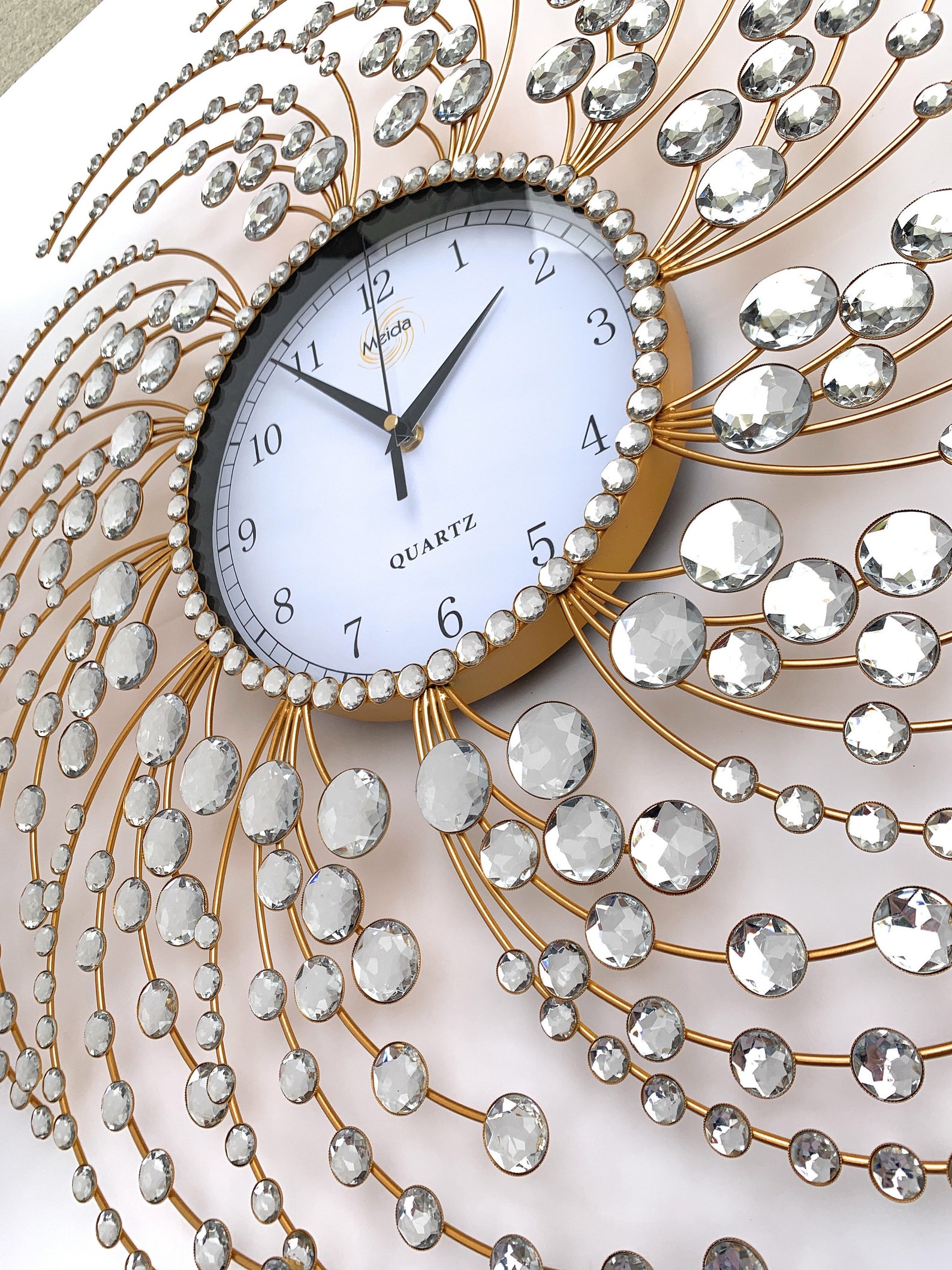 Fancy Crystal Wall Clock - Etsy