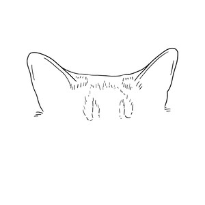 Hand-drawn Digital Personalized Line Drawing Tattoo Style Pet Ears ...
