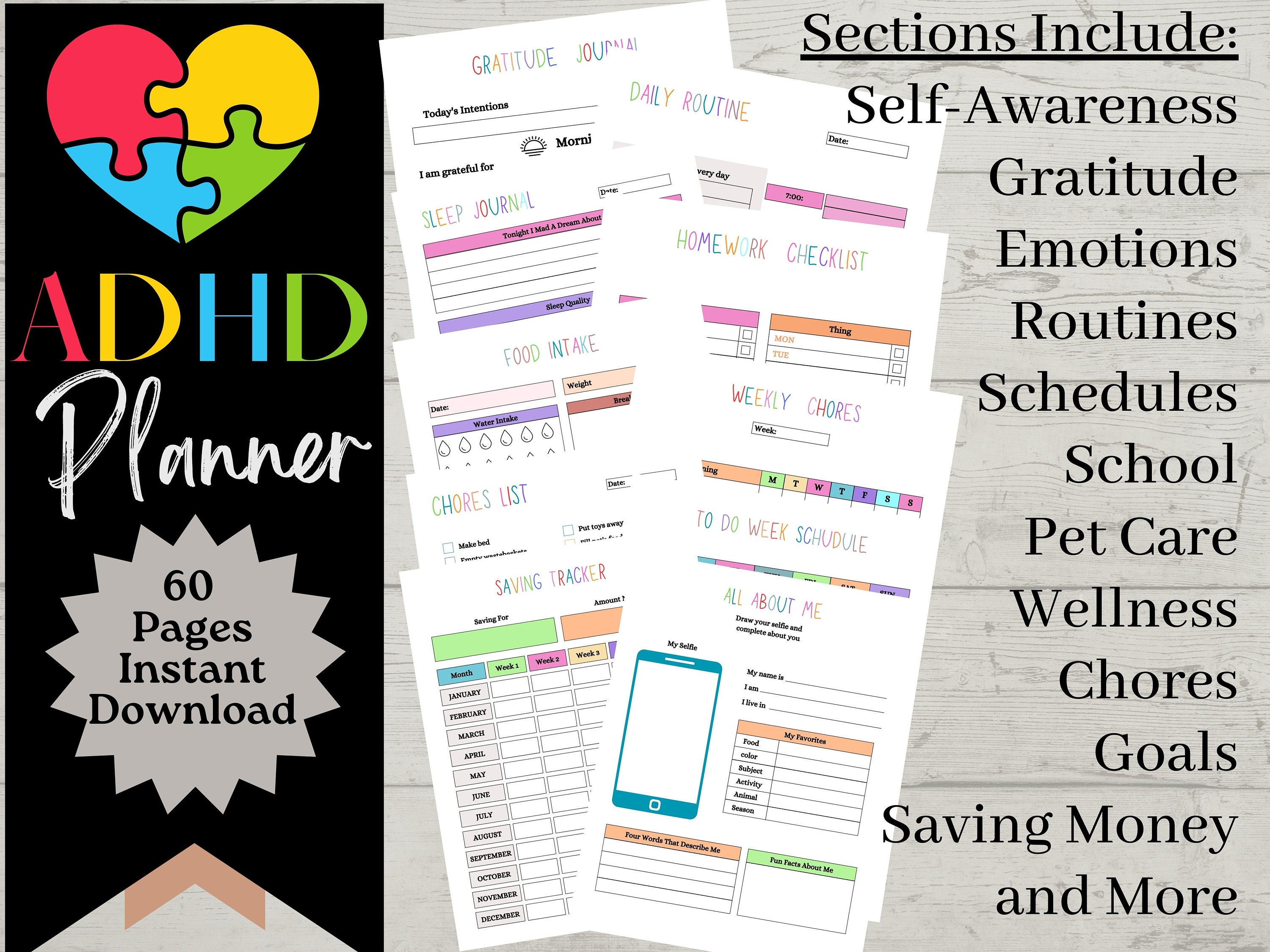 ADHD Planner for Kids | ADHD Organizer | ADHD Planner Workbook | Adhd ...
