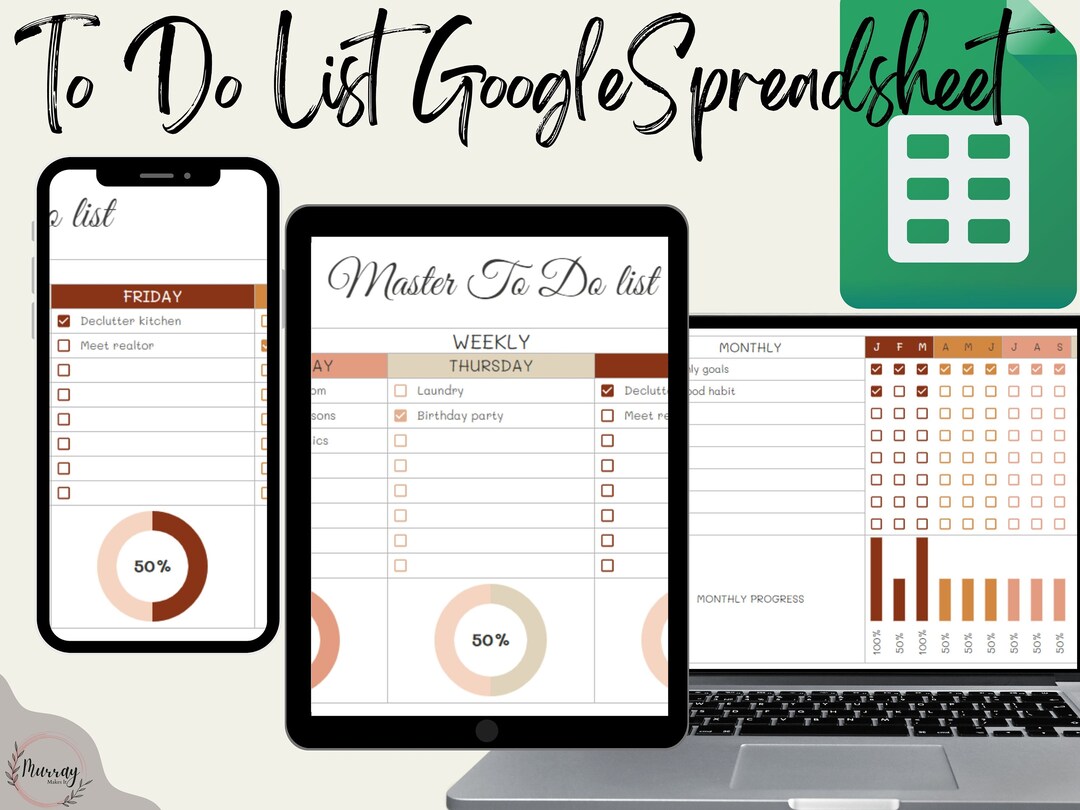 To Do List Spreadsheet Task Tracker | Google Sheets | Planner ...