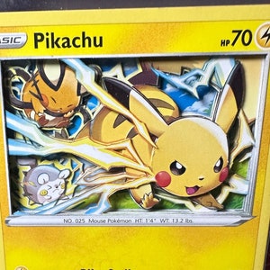 Pikachu (zappy) 3D Pokemon Card - Etsy