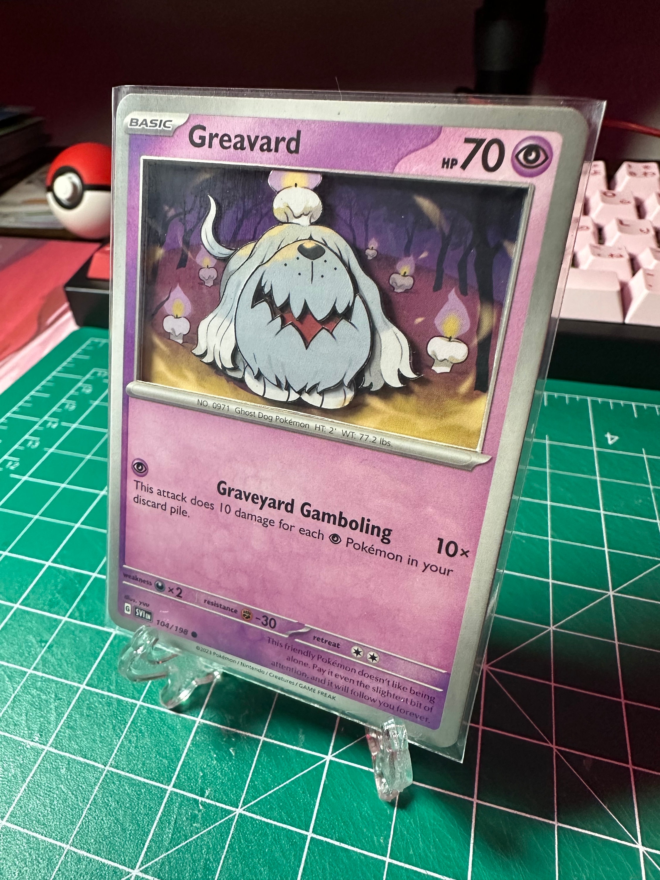 Greavard 3D Pokemon Card - Etsy