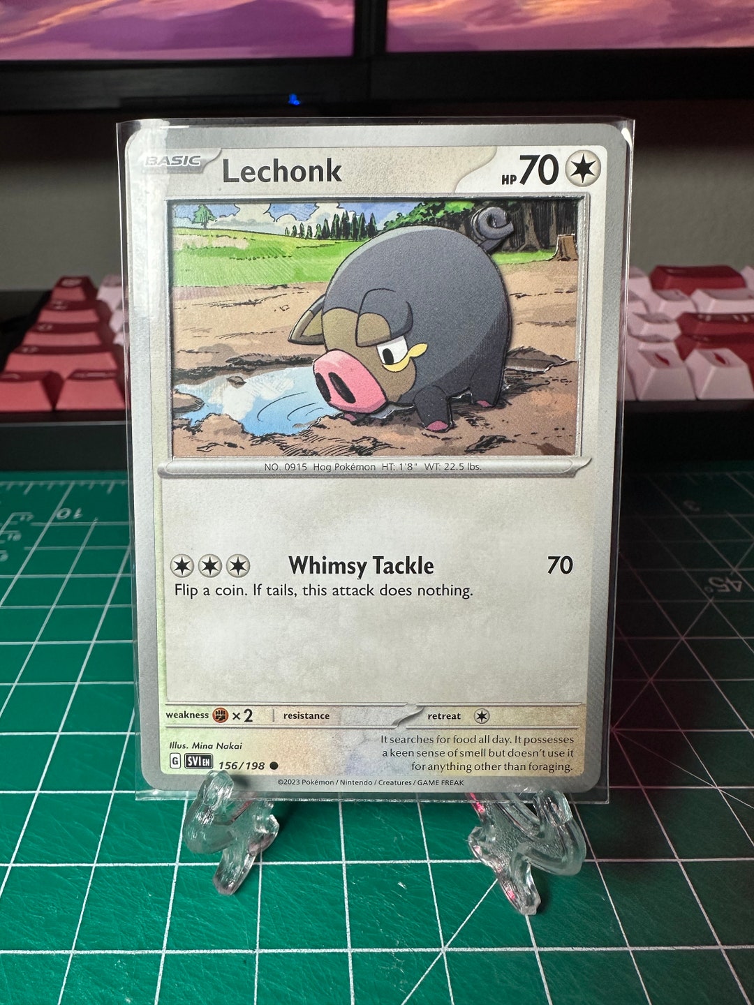 Lechonk 3D Pokemon Card - Etsy