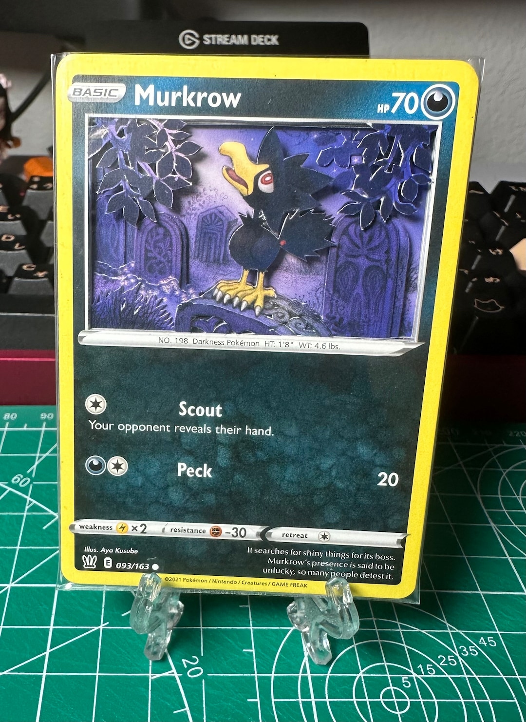Murkrow 3D Pokemon Card - Etsy