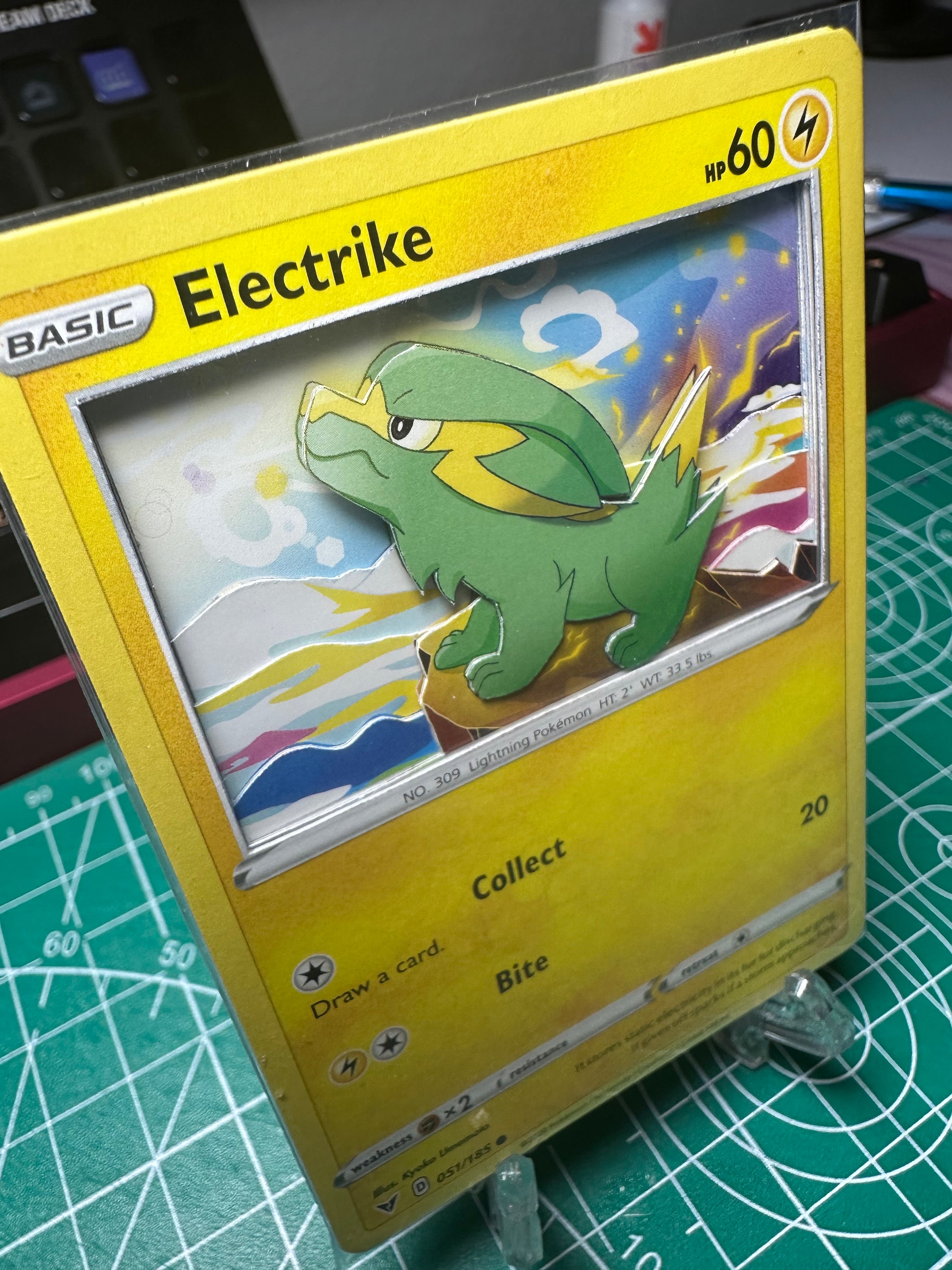 Electrike 3D Pokemon Card - Etsy