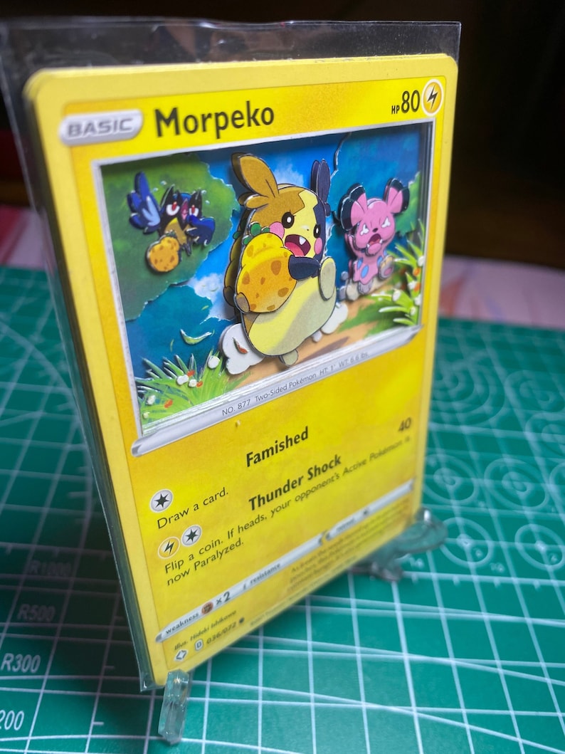 Morpeko 3D Pokemon Card - Etsy